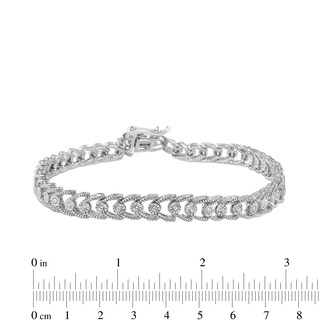 1/2 CT. T.W. Diamond Vintage-Style Split Row Line Bracelet in Sterling ...