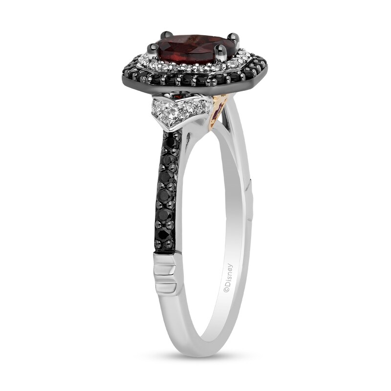 Enchanted Disney Evil Queen Oval Garnet and 1/2 CT. T.W. Diamond ...