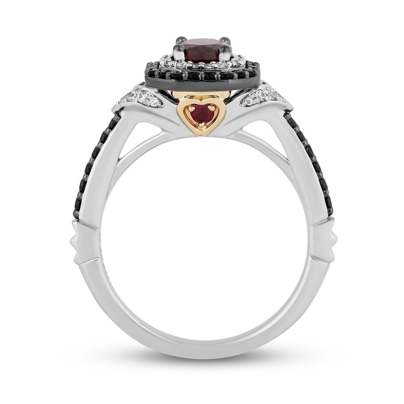 Enchanted Disney Evil Queen Oval Garnet and 1/2 CT. T.W. Diamond ...