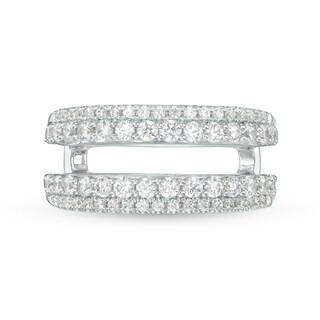 1 CT. T.W. Diamond Double Row Solitaire Enhancer in 14K White Gold | Zales