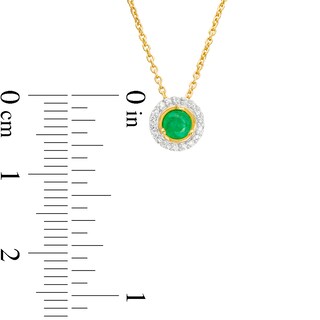 Emerald and Diamond Accent Frame Pendant in 10K Gold | Zales