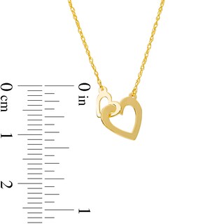 Small and Large Interlocking Hearts Necklace in 14K Gold | Zales