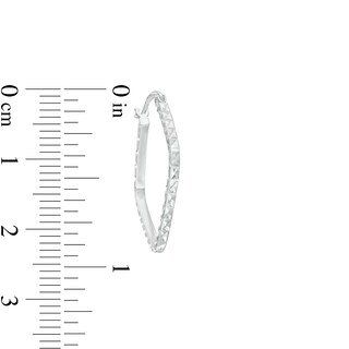 Diamond-Cut Square-Shaped Tube Hoop Earrings in 14K White Gold | Zales