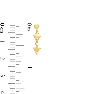 Double Triangle Single Drop Earring in 14K Gold | Zales