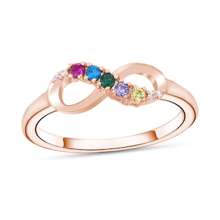 Mother's Gemstone and Diamond Accent Infinity Ring (3-5 Stones) | Zales