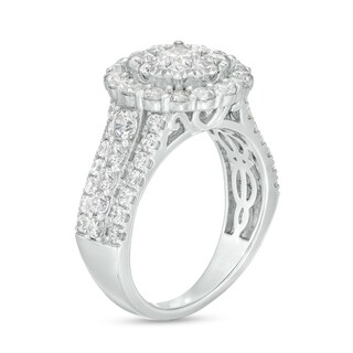 2-1/2 CT. T.W. Certified Lab-Created Multi-Diamond Frame Triple Row ...