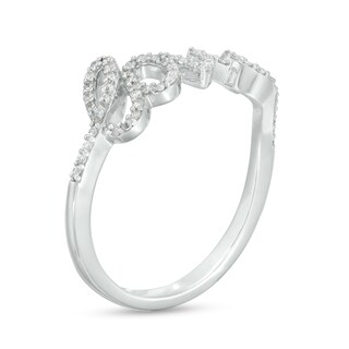 1/5 CT. T.W. Diamond Cursive "love" Script Ring in Sterling Silver | Zales