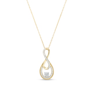 1/2 CT. T.W. Diamond Double Infinity Loop Pendant in 10K Gold | Zales