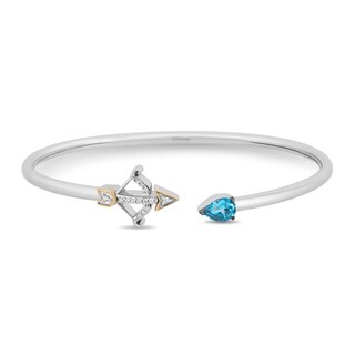Enchanted Disney Merida Pear-Shaped Swiss Blue Topaz and 1/15 CT. T.W ...