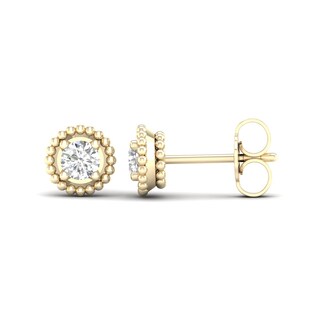 1/3 CT. T.W. Diamond Solitaire Bead Frame Stud Earrings in 10K Gold | Zales