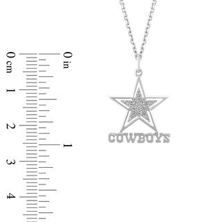 True Fans™ NFL Dallas Cowboys 1/10 CT. T.W. Diamond Logo Pendant in ...