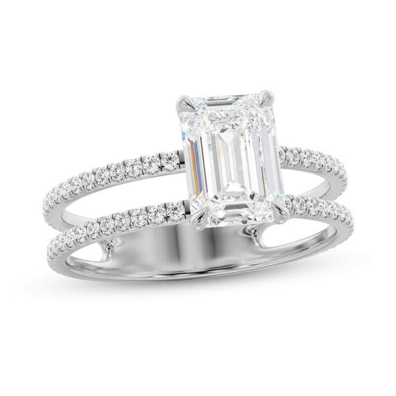 Split Shank Emerald Cut Engagement Rings
