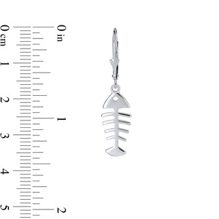 Fish Bone Drop Earrings in Sterling Silver | Zales