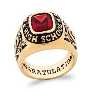 Men's Cushion-Cut Simulated Gemstone and Diamond Accent Frame Class ...