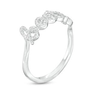 Love Talks 1/6 CT. T.W. Diamond "Bestie" Script Ring in Sterling Silver ...