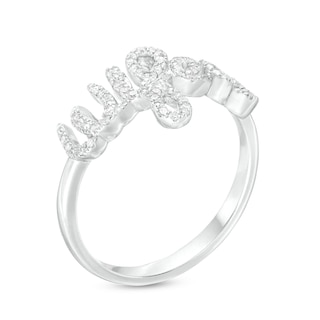 Love Talks 1/6 CT. T.W. Diamond "wifey" Cursive Script Ring in Sterling ...