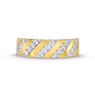 1/3 CT. T.W. Diamond Slant Row Band in 10K Gold | Zales
