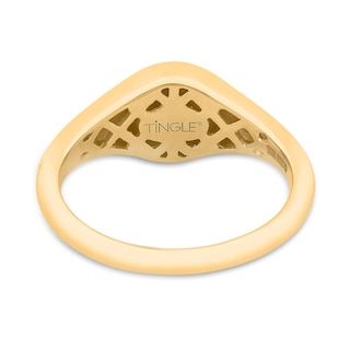 Diamond Accent Solitaire North Star Signet Ring in 10K Gold | Zales