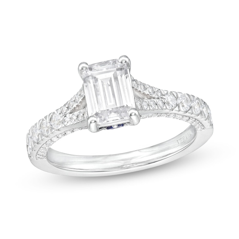 Vera Wang Love Collection Certified Emerald-Cut Center Diamond 1-1/2 CT. T.W. Engagement Ring in ...