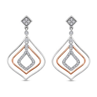 1/4 CT. T.W. Diamond Teardrop Layers Drop Earrings in 10K Two-Tone Gold ...