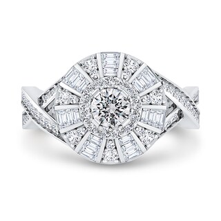 1 CT. T.W. Diamond Windmill Frame Criss-Cross Shank Ring in 10K White ...