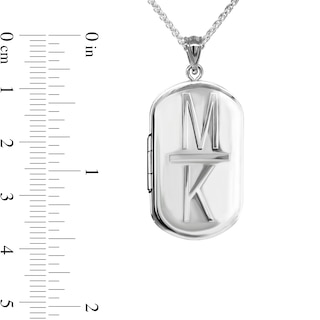 Men's Engravable Dog Tag Style Locket in Sterling Silver (2 Images and ...