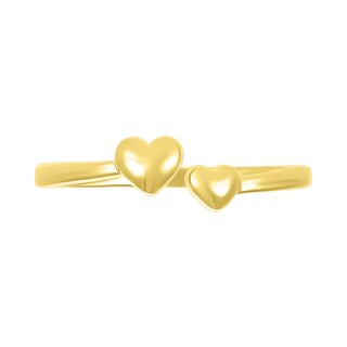 Polished Double Heart Wrap Toe Ring in 10K Gold | Zales