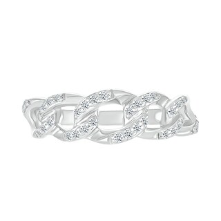1/5 CT. T.W. Diamond Curb Chain Ring in Sterling Silver | Zales