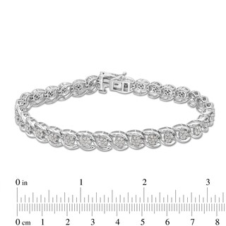 1 CT. T.W. Multi-Diamond Cascading Line Bracelet in Sterling Silver - 7 ...