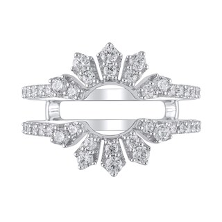 3/4 CT. T.W. Diamond Open Flower Frame Guard in 14K White Gold | Zales