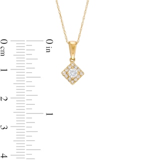 1/4 CT. T.W. Diamond Square Frame Pendant in 10K Gold | Zales