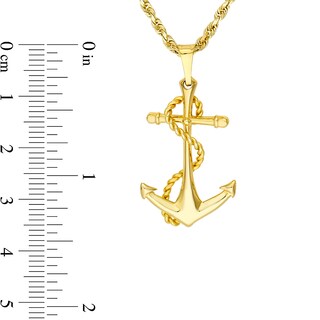 Wrapped Rope Anchor Pendant in 14K Gold - 20" | Zales