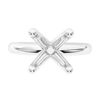 Classic Four-Prong Solitaire Semi-Mount Setting in 14K White Gold | Zales
