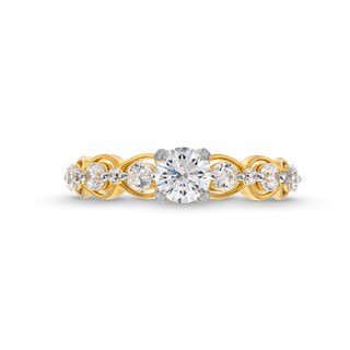 1 CT. T.W. Diamond Bubble Shank Engagement Ring in 14K Gold | Zales
