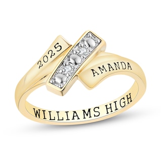 Diamond Accent Bypass Class Ring (3 Lines) | Zales