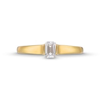 1/3 CT. Emerald-Cut Diamond Channel-Set Solitaire Engagement Ring in ...