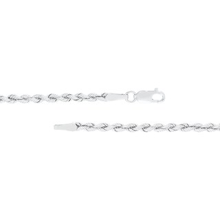 2.5mm Silk Rope™ Chain Necklace in Hollow 14K White Gold - 18" | Zales