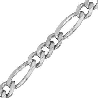 6.5mm Diamond-Cut Figaro Chain Necklace in Solid Sterling Silver - 24 ...