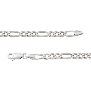 5.6mm Diamond-Cut Figaro Chain Necklace in Solid Sterling Silver - 20 ...