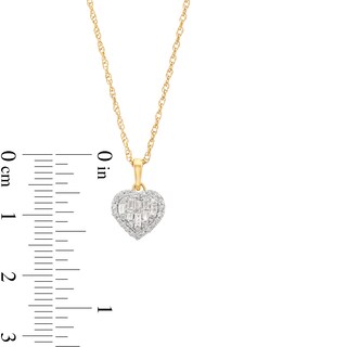 1/5 CT. T.W. Heart-Shaped Multi-Diamond Frame Pendant in 10K Gold | Zales
