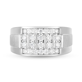3/4 CT. T.W. Diamond Multi-Row Column Ring in 10K White Gold | Zales