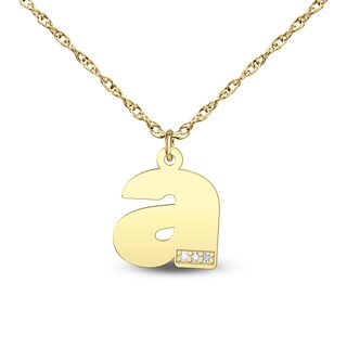 Diamond Accent Lowercase Block Initial Pendant (1 Initial) | Zales