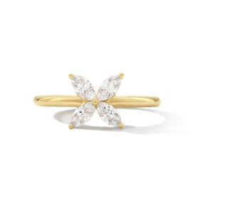 Zales x Nungu 3/4 CT. T.W. Marquise Diamond Flower Ring in 14K Gold | Zales