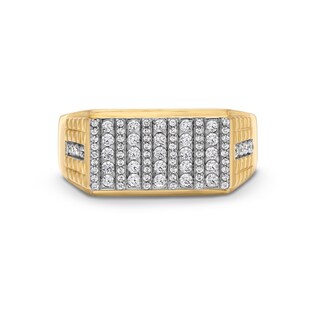1/2 CT. T.W. Diamond Rectangle-Top Ring in 10K Gold | Zales