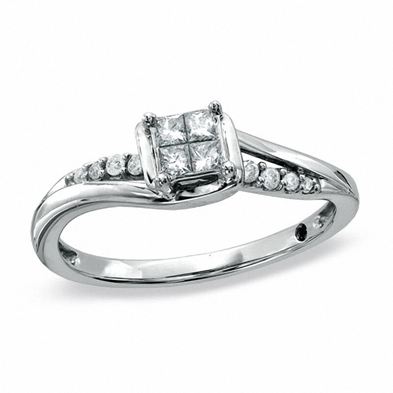 Previously Owned Cherished Promise Collection™ 15 Ct Tw Quad Princess Cut Diamond Promise