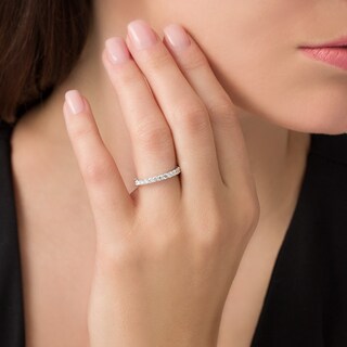 Previously Owned - 1/2 CT. T.W. Diamond Prong Band in 14K White Gold ...