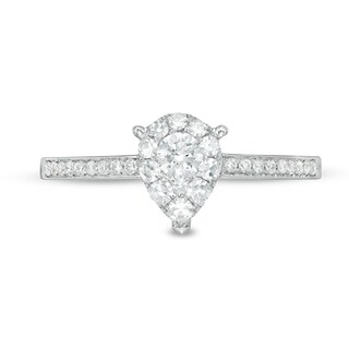 Previously Owned - 3/8 CT. T.W. Diamond Teardrop-Shape Frame Engagement ...