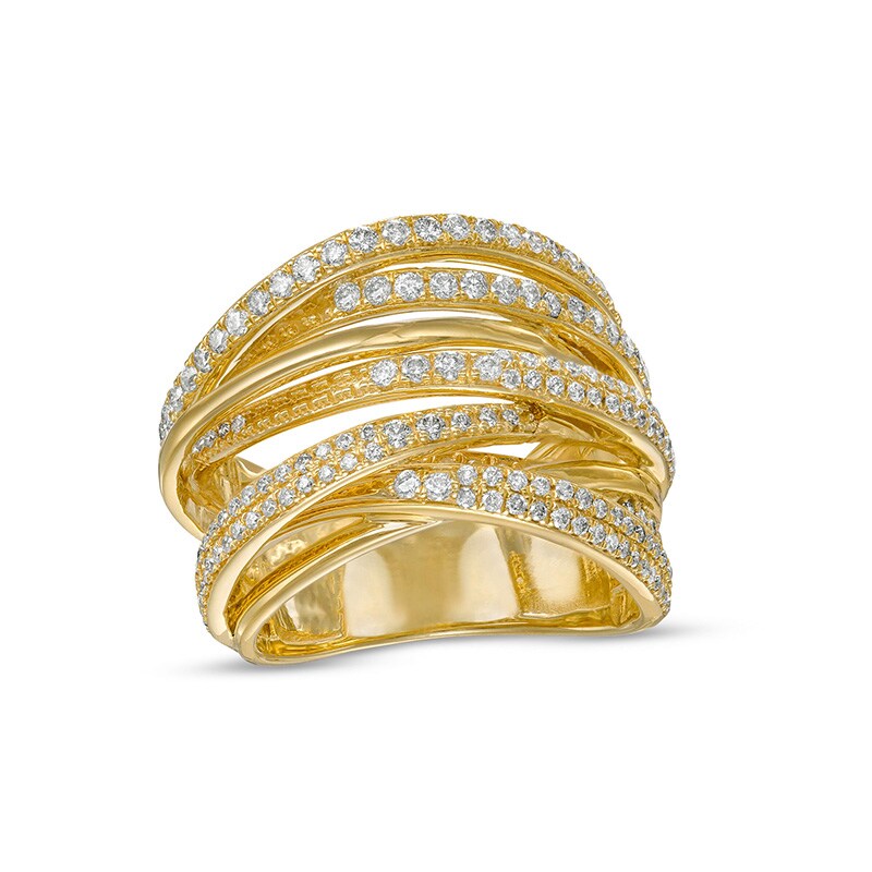 Previously Owned - 1 CT. T.W. Diamond Layered Orbit Ring in 10K Gold ...