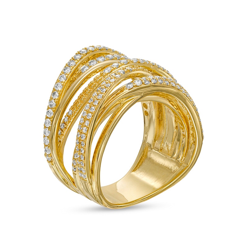 Previously Owned - 1 CT. T.W. Diamond Layered Orbit Ring in 10K Gold ...