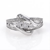 Diamond Accent Three Stone Bypass Ring in Sterling Silver | Zales